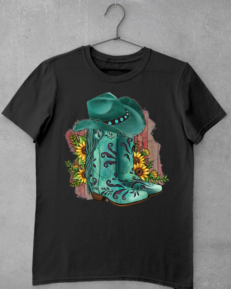 Turquoise Boots Gemstone and Sunflower PNG File Wood Pattern - Etsy