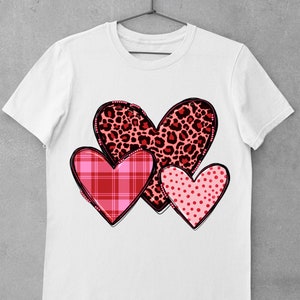 Valentines Day Hearts Png Sublimation Design, Pink Heart Png, Leopard ...