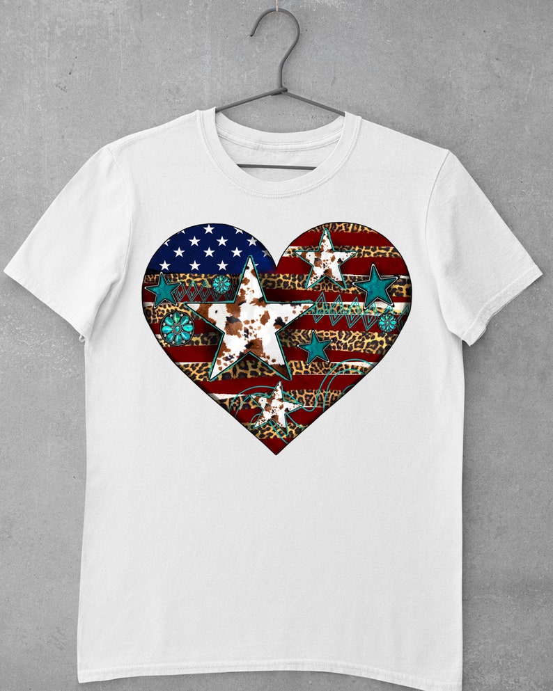 Western US Flag Heart Png, US Flag Heart Png, Western Heart Png ...