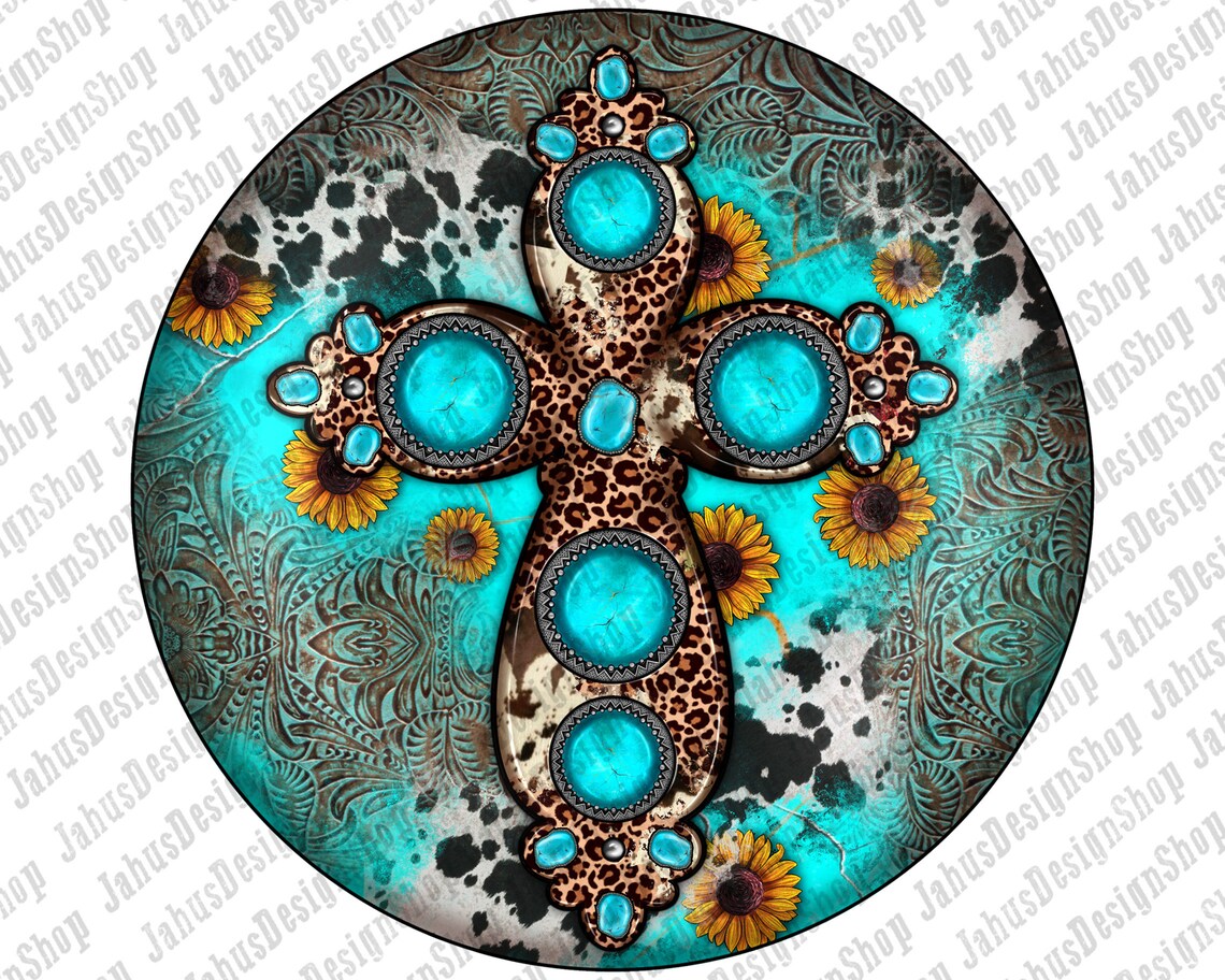 Cross Round Earrings Png Sublimation Design Download Western - Etsy
