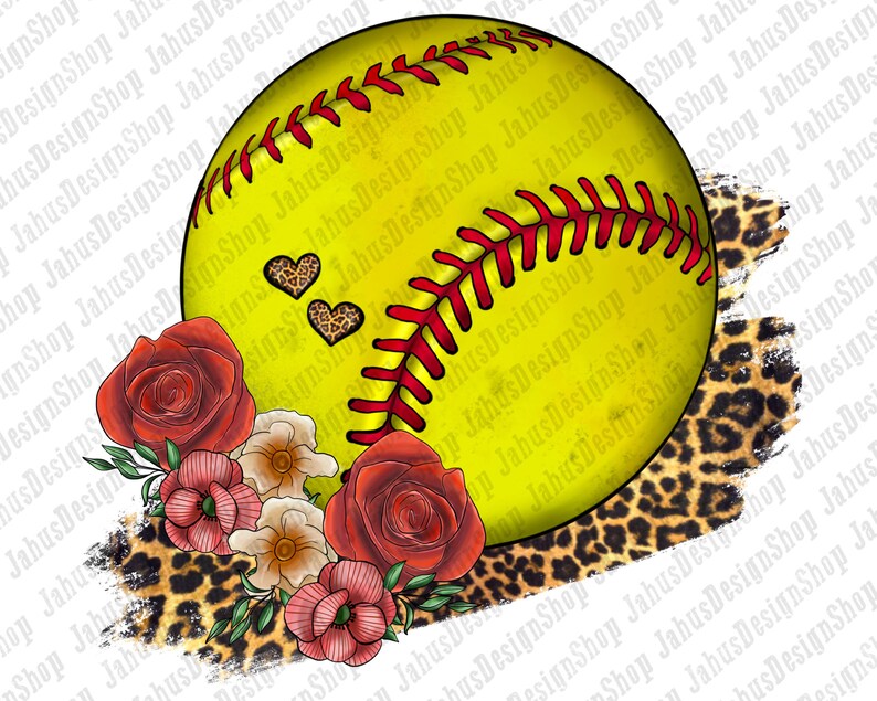 Floral Softball PNG Leopard Softball PNG Love Softball - Etsy