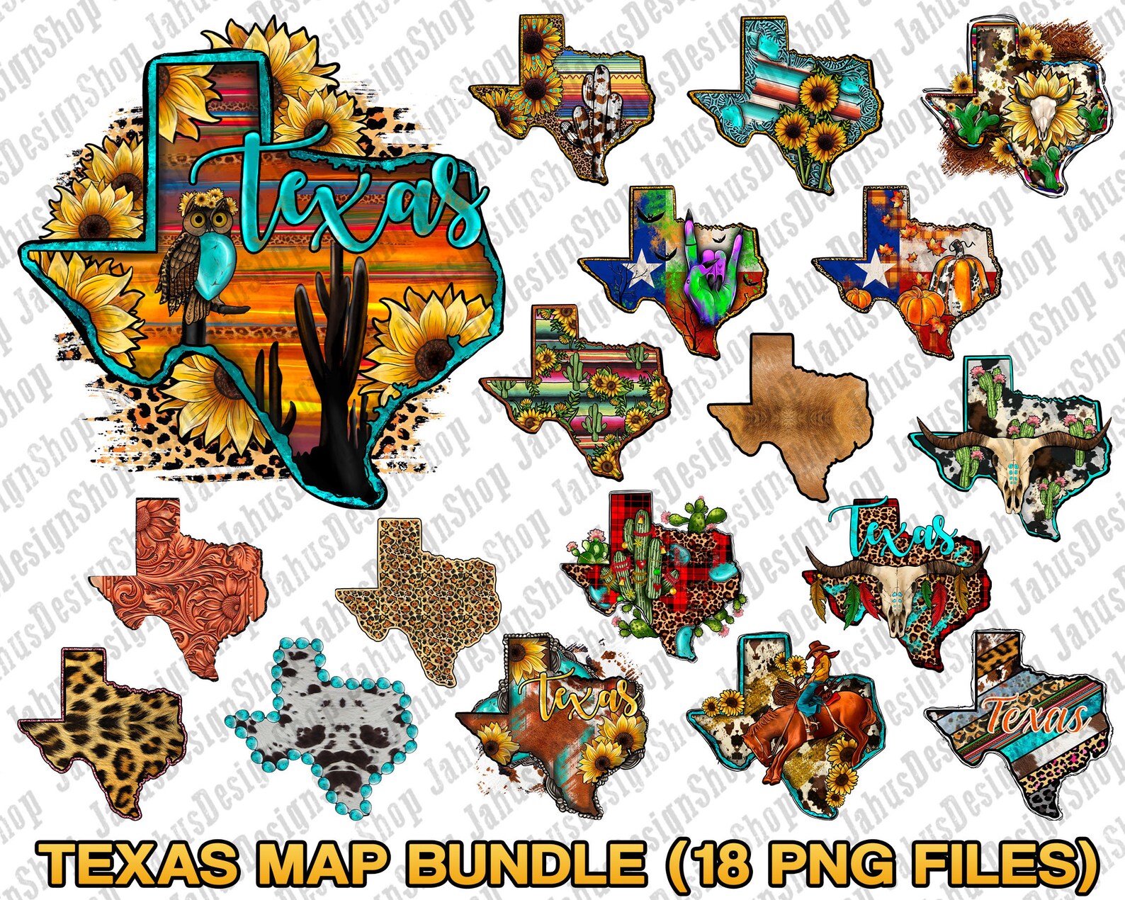 18 Digital Images Texas Map Png Bundle Sublimation Design, Texas State ...