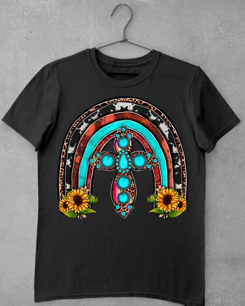 Rainbow Gemstone Cross Png Sublimation Design, Gemstone Png, Cross Png ...