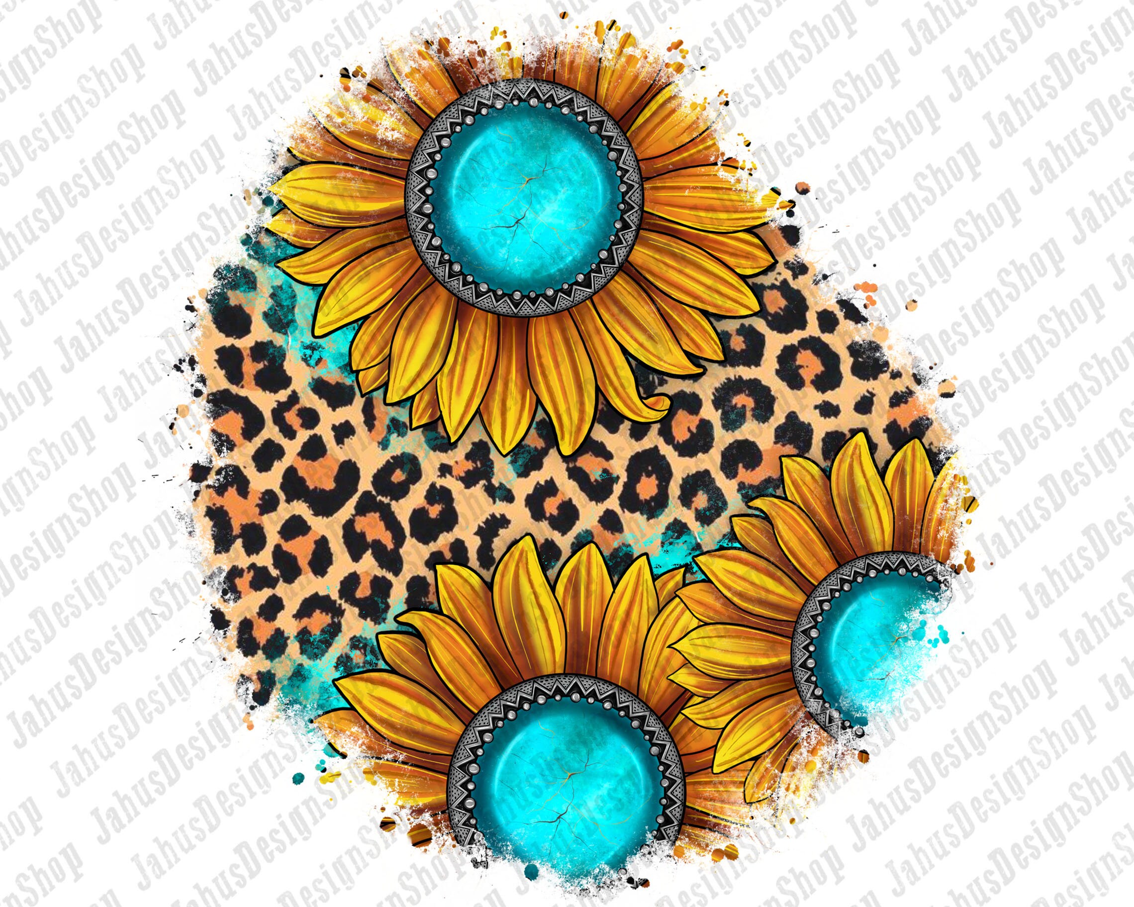 Leopard Sunflower Gemstone Png Patch Bundle Design Sunflower - Etsy