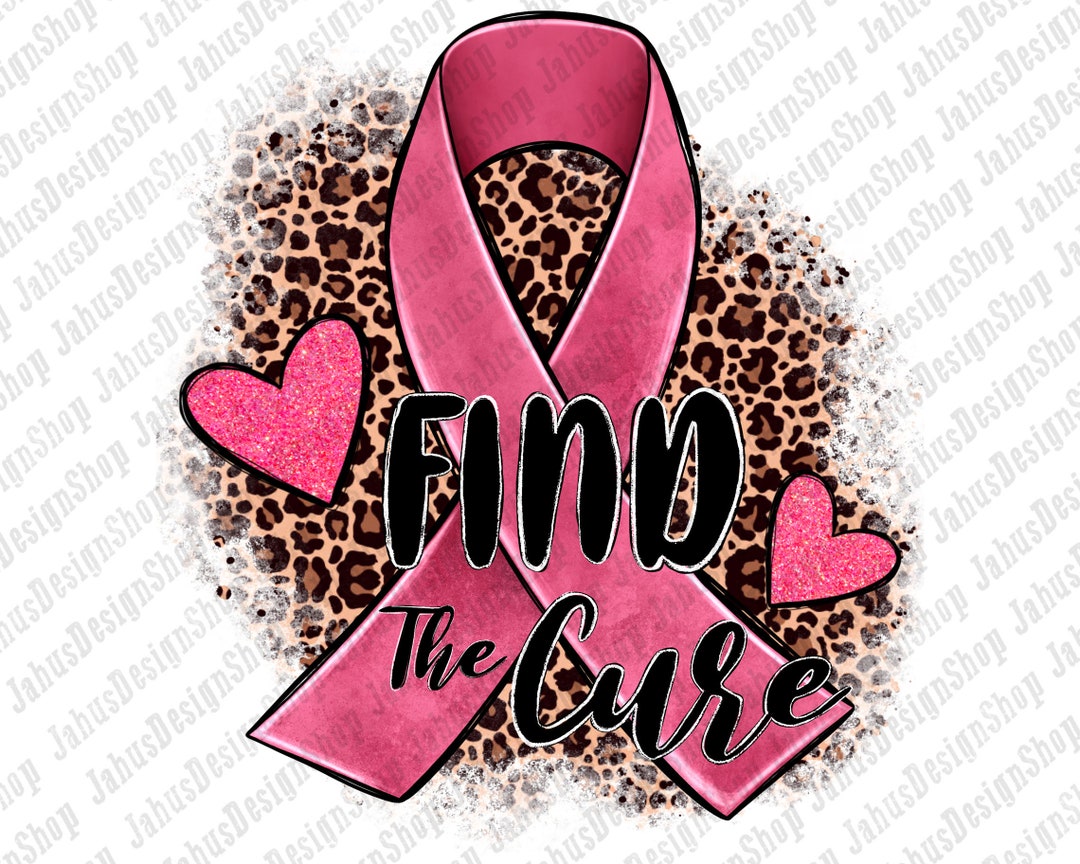 Find the Cure Cancer Ribbon With Leopard Background Design, Find the ...