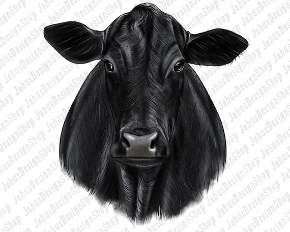 Drawing & Illustration Digital Black Angus Bull Png,Farm Animals Png ...
