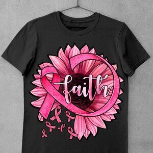 Sunflower Faith Cancer Awareness Ribbon Png Sublimation Design, Cancer ...