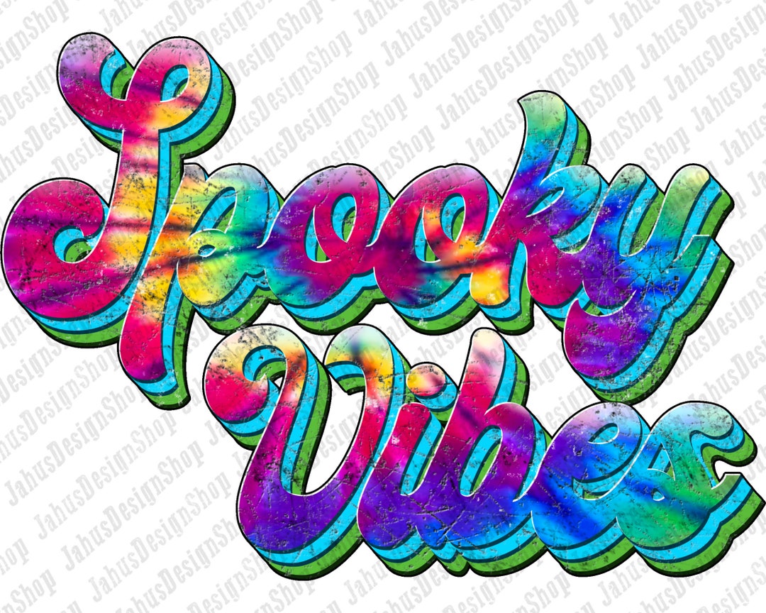 Spooky Vibes Png, Halloween Png, Retro Halloween Png, Tie Dye Pattern ...