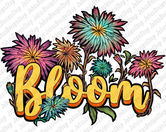 Bloom Retro Design PNG Retro Sublimations Vintage - Etsy