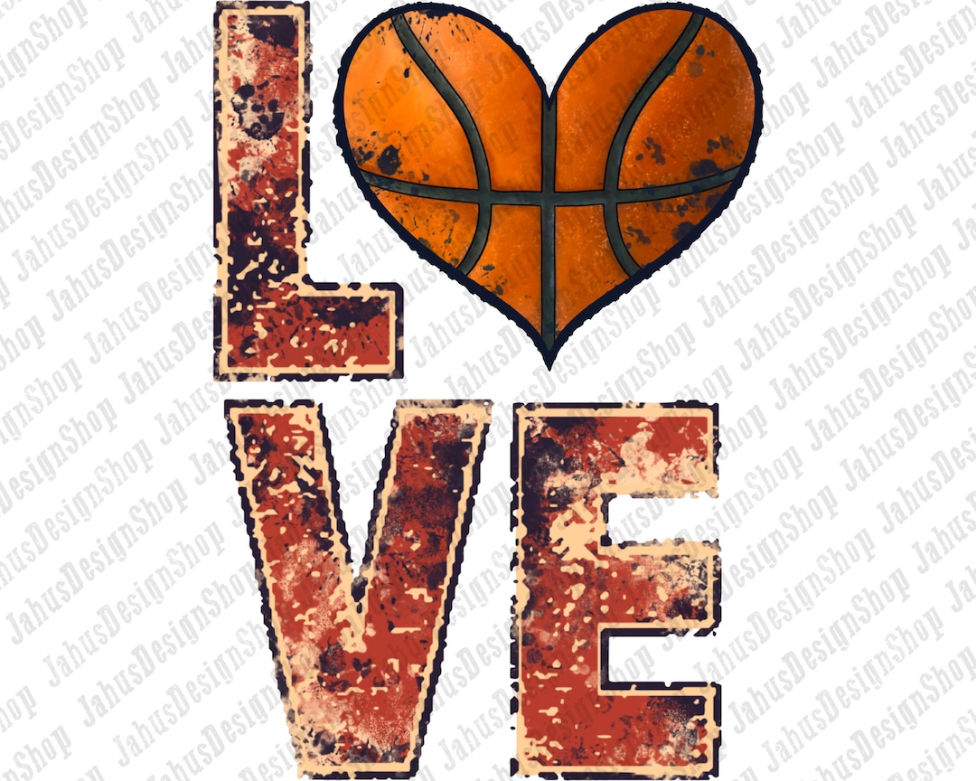 Basketball Love PNG, Basketball Ball Png,heart Png,retro Basketball ...