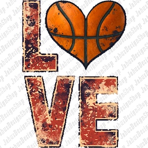 Basketball Love PNG, Basketball Ball Png,heart Png,retro Basketball ...
