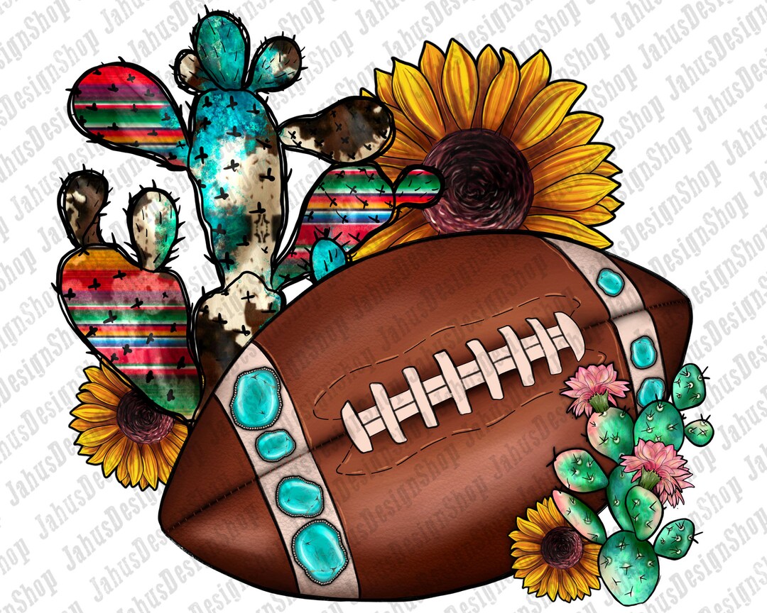 Football Cactus Sunflower Png Sublimation Design, Football Png ...