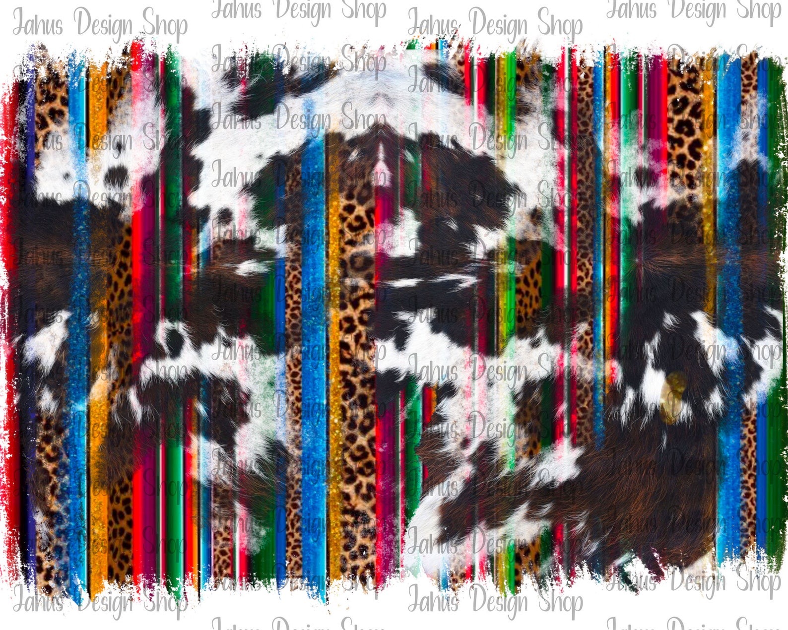 Western Serape Cowhide Leopard Background PNG Western - Etsy