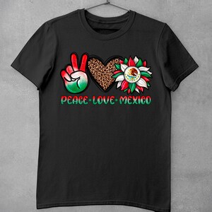 Peace Love Mexico Png Sublimation Design Download, Mexican Flag Png ...