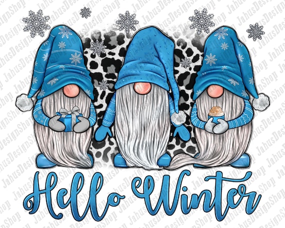 Hello Winter Gnome Png Sublimation Design Leopard Gnomes Png - Etsy