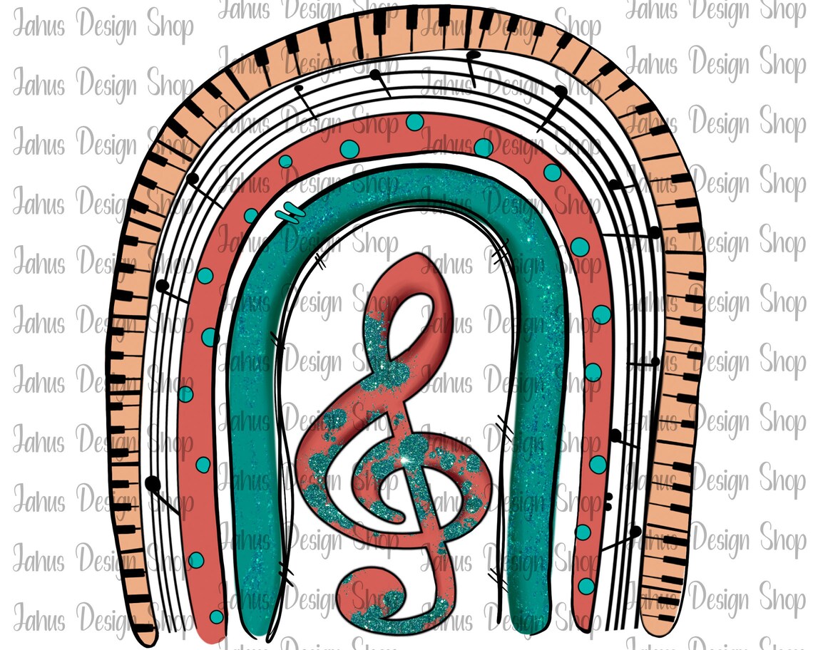 Music Note Symbol Treble Clef Bundle PNG Glitter Pattern | Etsy