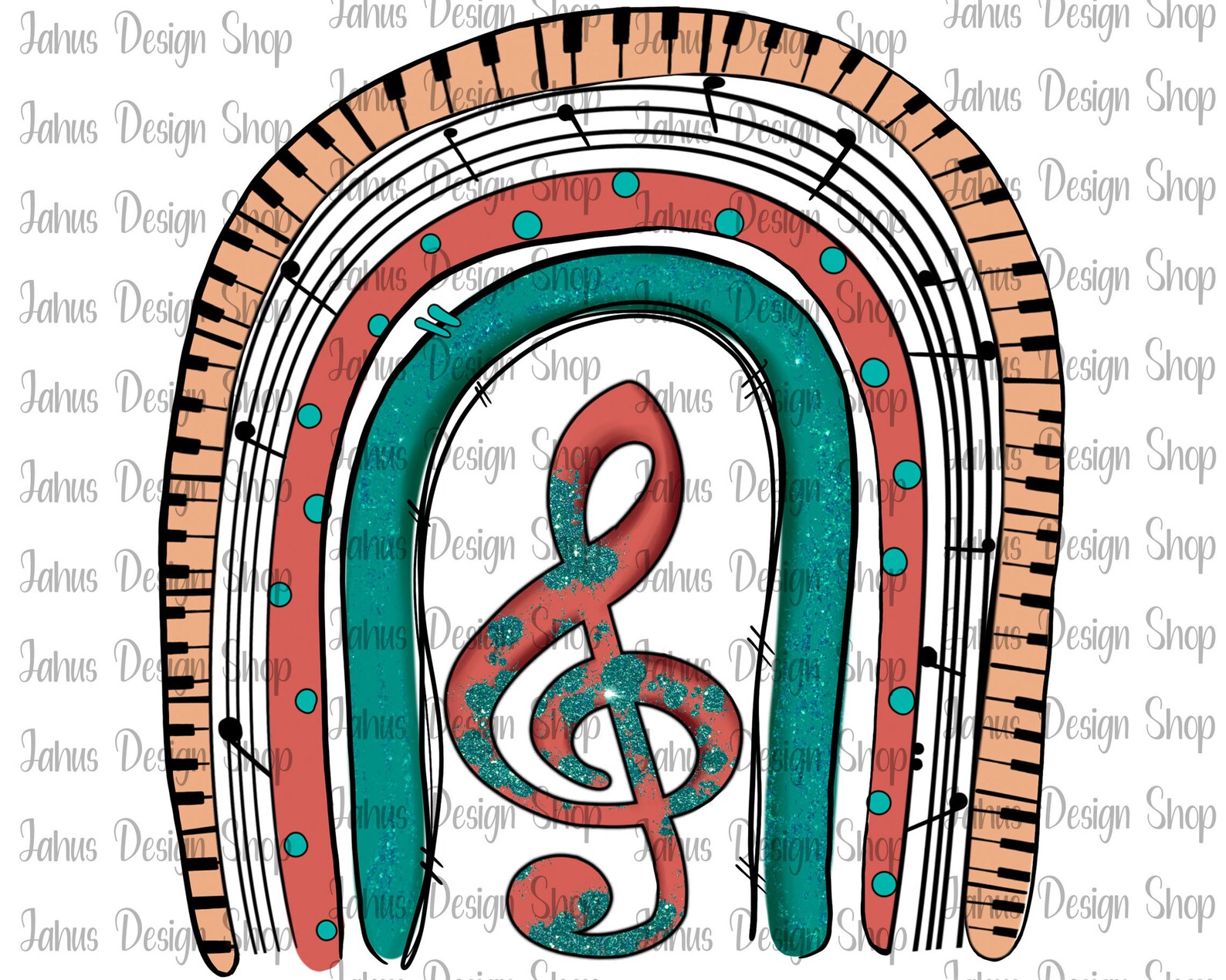 Music Note Symbol Treble Clef Bundle PNG Glitter Pattern | Etsy