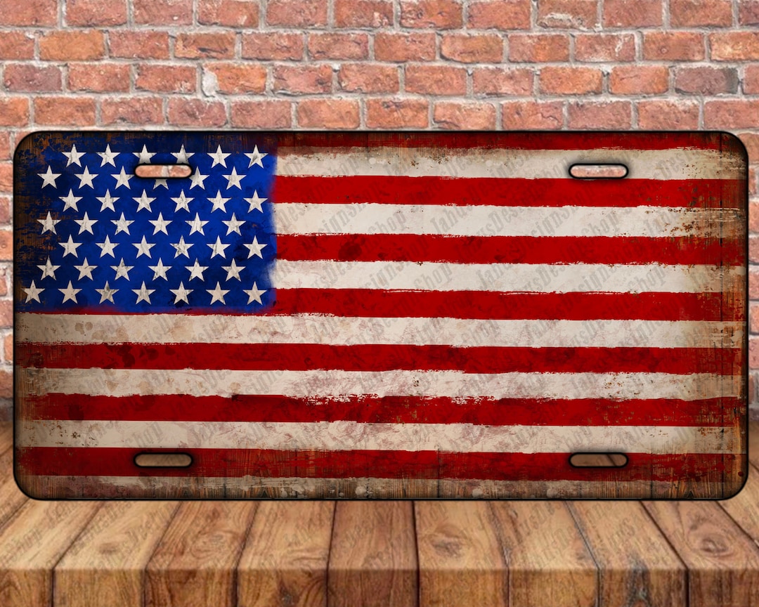 American Flag License Plate Png Sublimation Design, USA License Plate ...