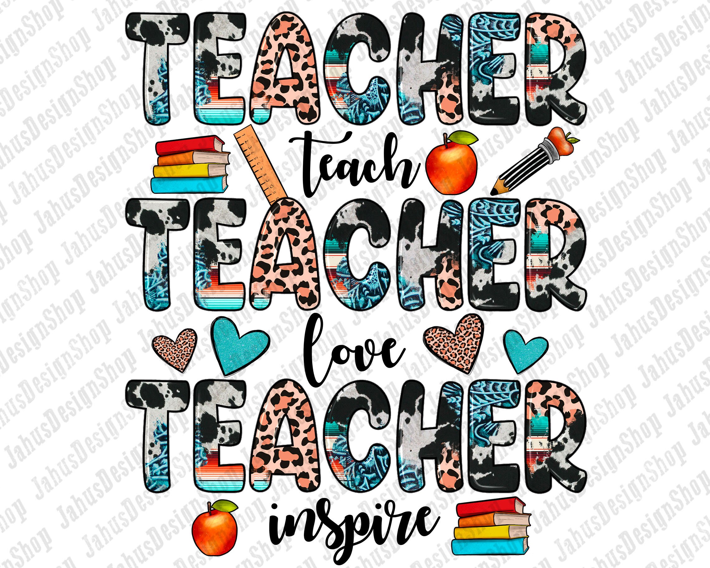 Teacher Teach Love Inspire Pngteach Love Inspire Png Teacher - Etsy