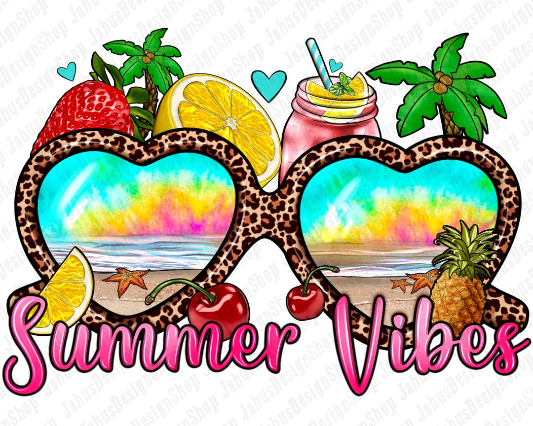 Summer Vibes Png Sublimation Design Download, Beach Sunglasses Png ...