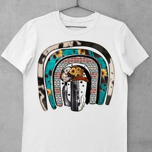 Western Rainbow Png Sublimation Design, Cowhide Rainbow,turquoise ...