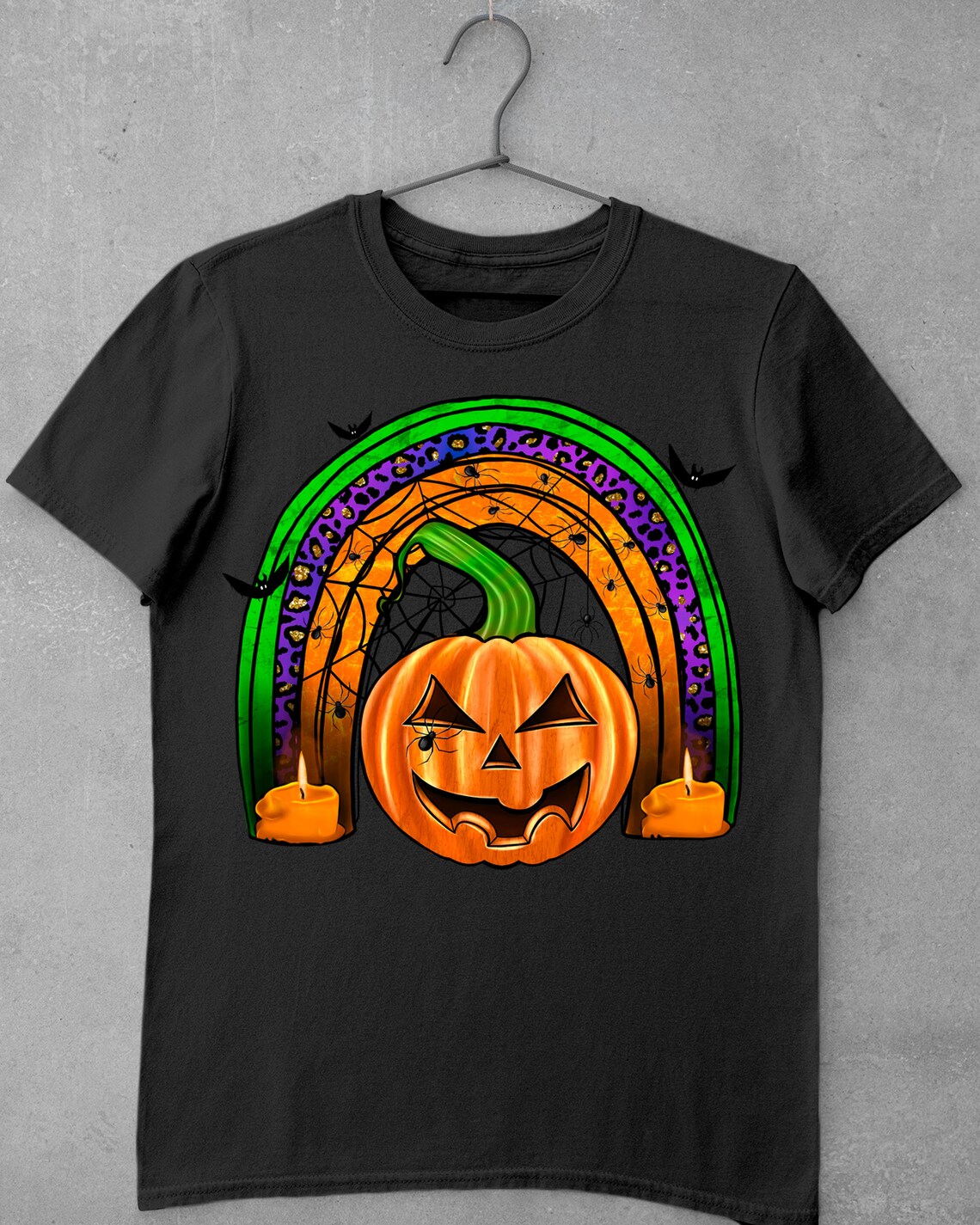 Halloween Jack O Lantern Rainbow PNG Sublimation Design, Halloween ...