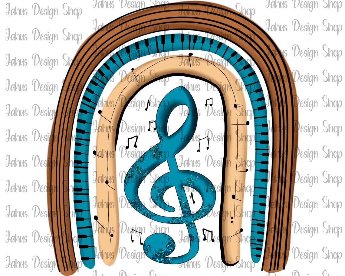 Music Note Symbol Treble Clef Bundle PNG Glitter Pattern | Etsy