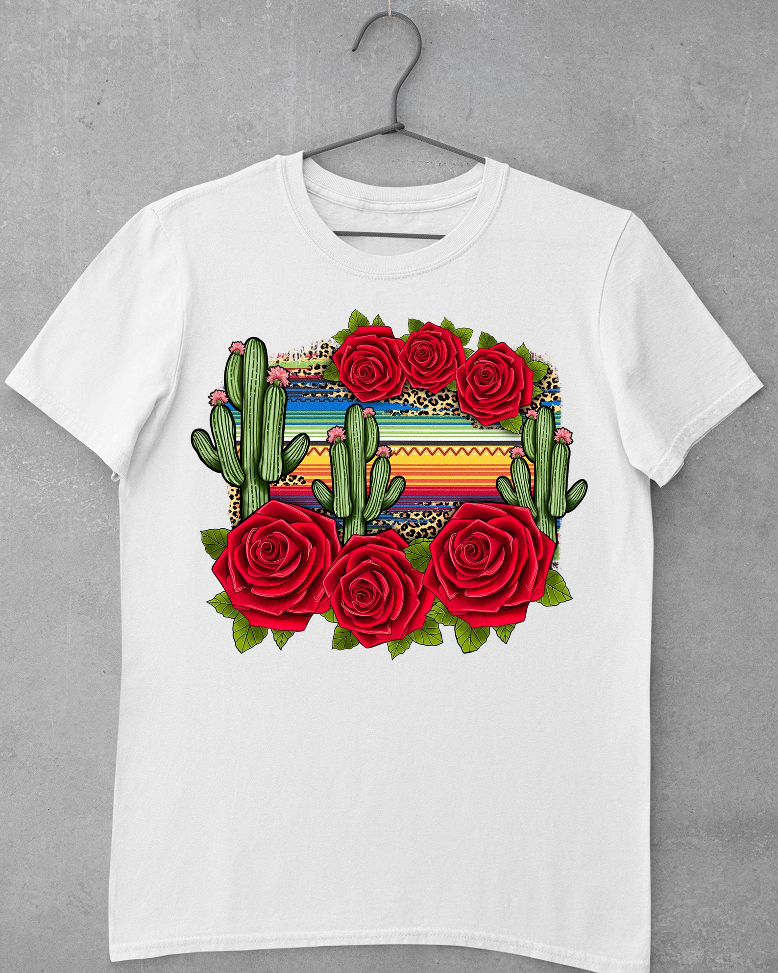Western Serape Cactus Roses Distressed Background Png Design, Serape ...