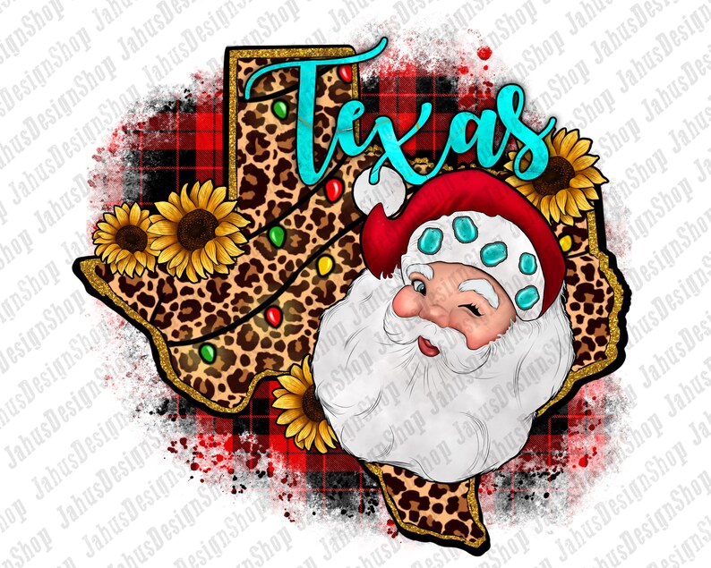 Santa Texas Map Png Sublimation Design, Christmas Texas Map Png, Texas ...