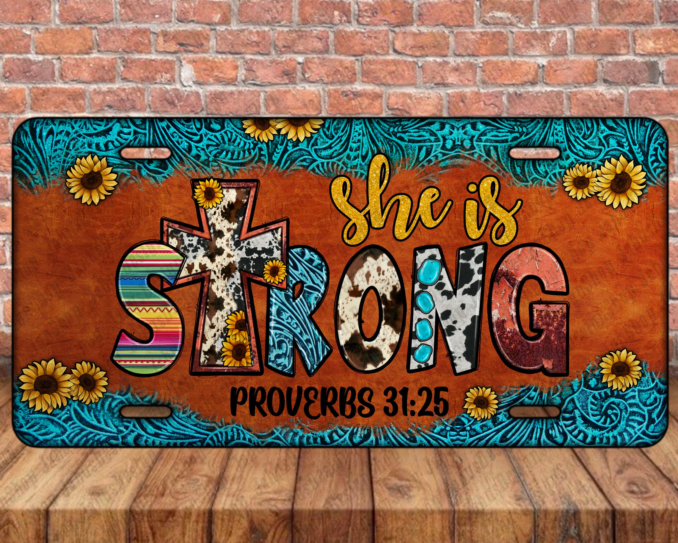 She is Strong License Plate PNG Sublimation Design She is - Etsy