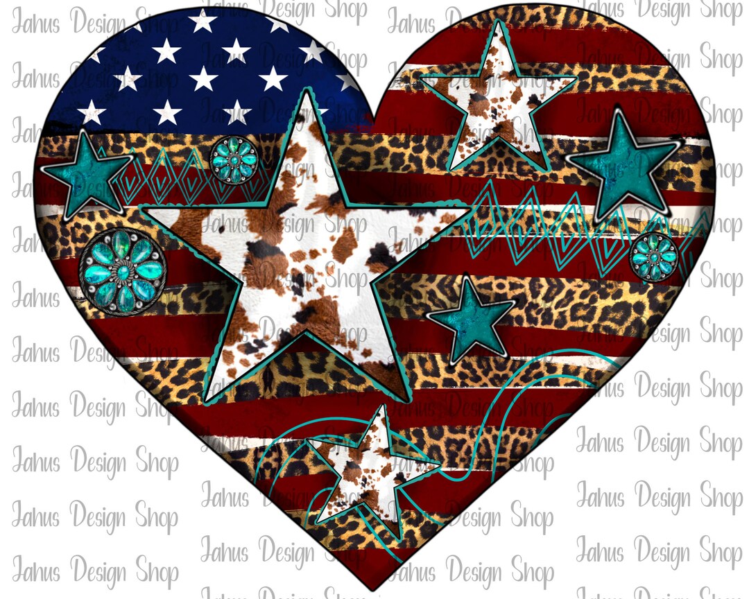 Western US Flag Heart Png, US Flag Heart Png, Western Heart Png ...