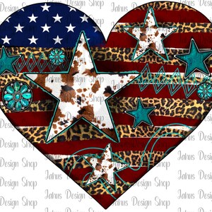 Western US Flag Heart Png, US Flag Heart Png, Western Heart Png ...