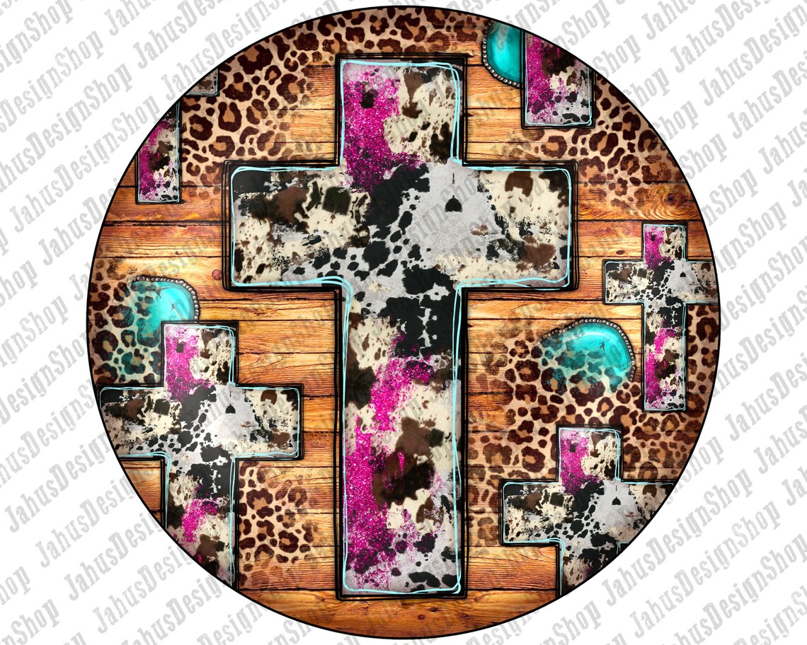 Cross Round Earrings Png Sublimation Design Download Western - Etsy