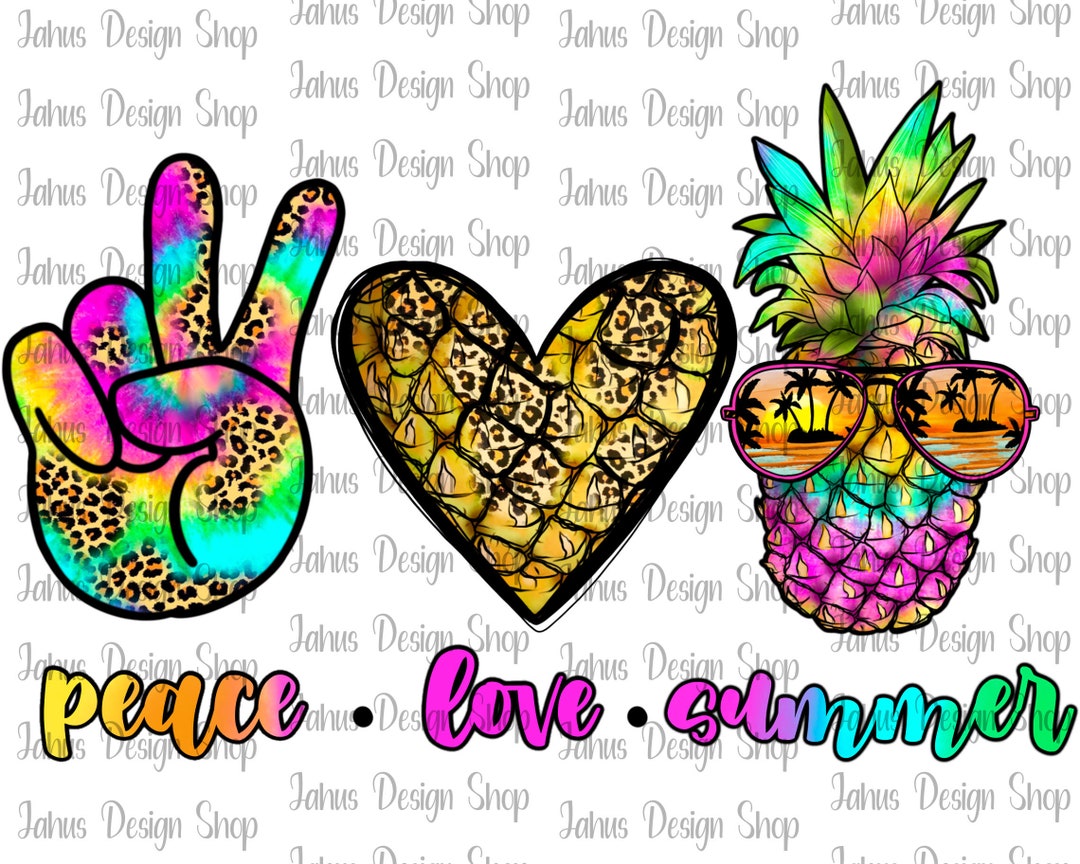 Peace Love Summer Sublimation Design Png, Hand Drawn Sublimation, Tie ...