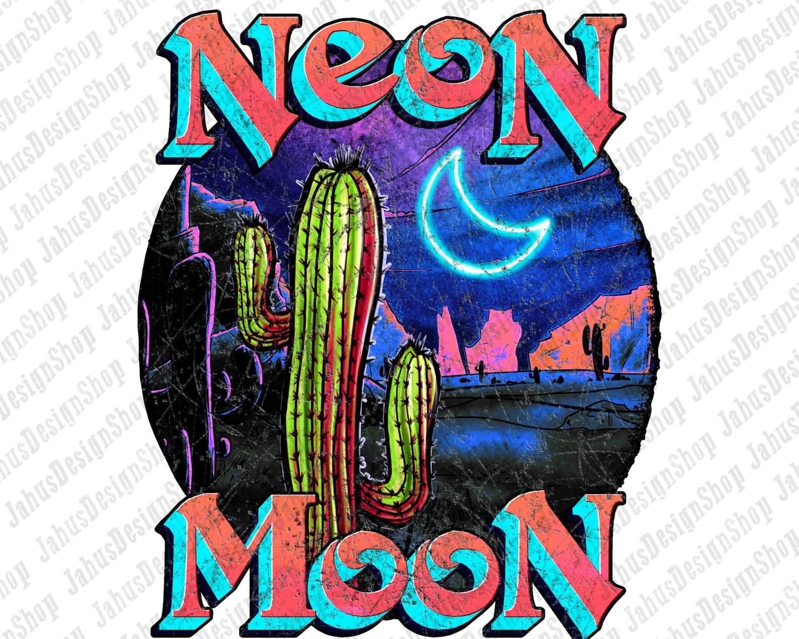 Neon Moon Png Desert Png Png Retro Sublimation Neon - Etsy Canada