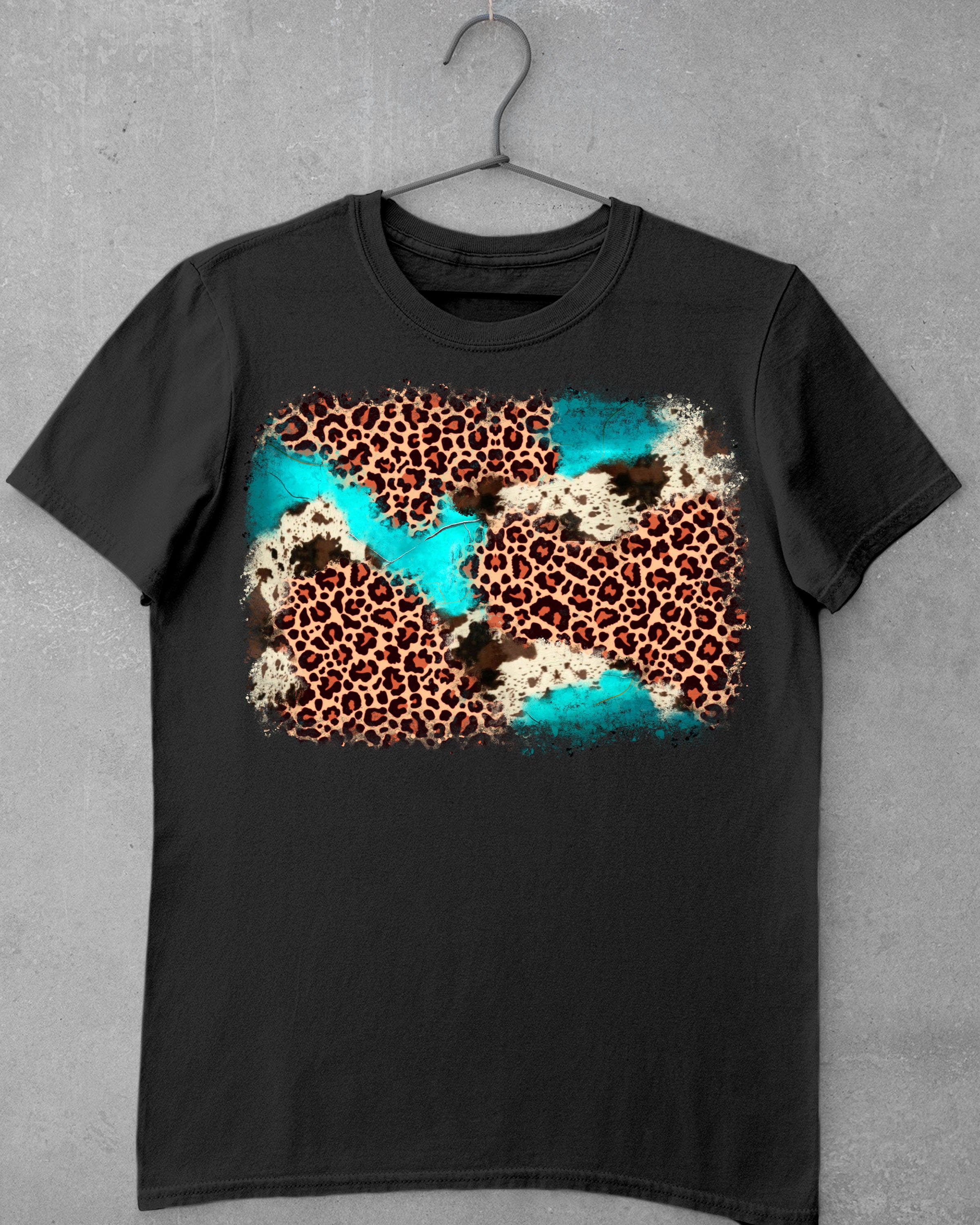 Cowhide Leopard Turquoise Background Pngwestern Cowhide - Etsy Australia