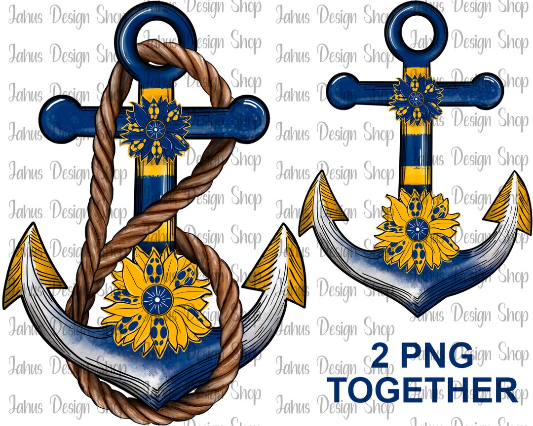 Gold and Navy Anchor Png Design Set, Anchor Png, Anchor Png, Sunflower ...