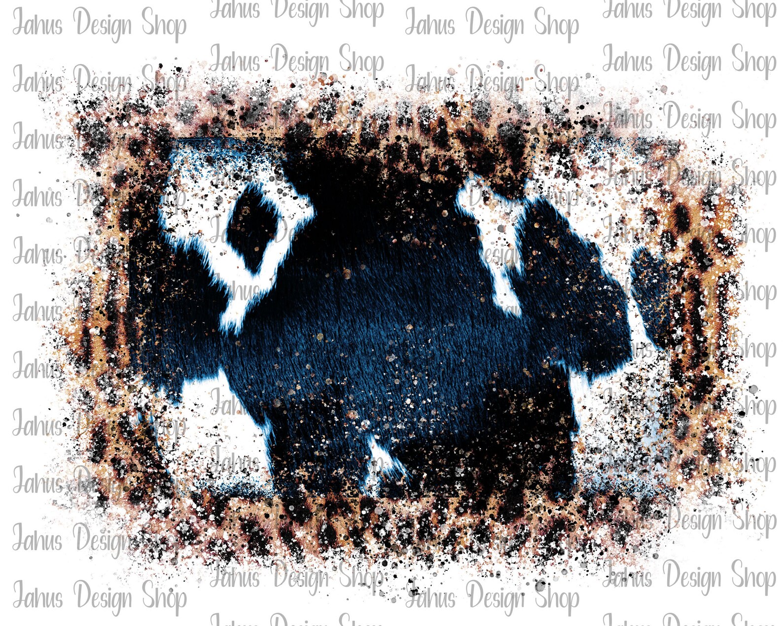 Leopard Cowhide Background PNG Western Cowhide PNG Leopard - Etsy