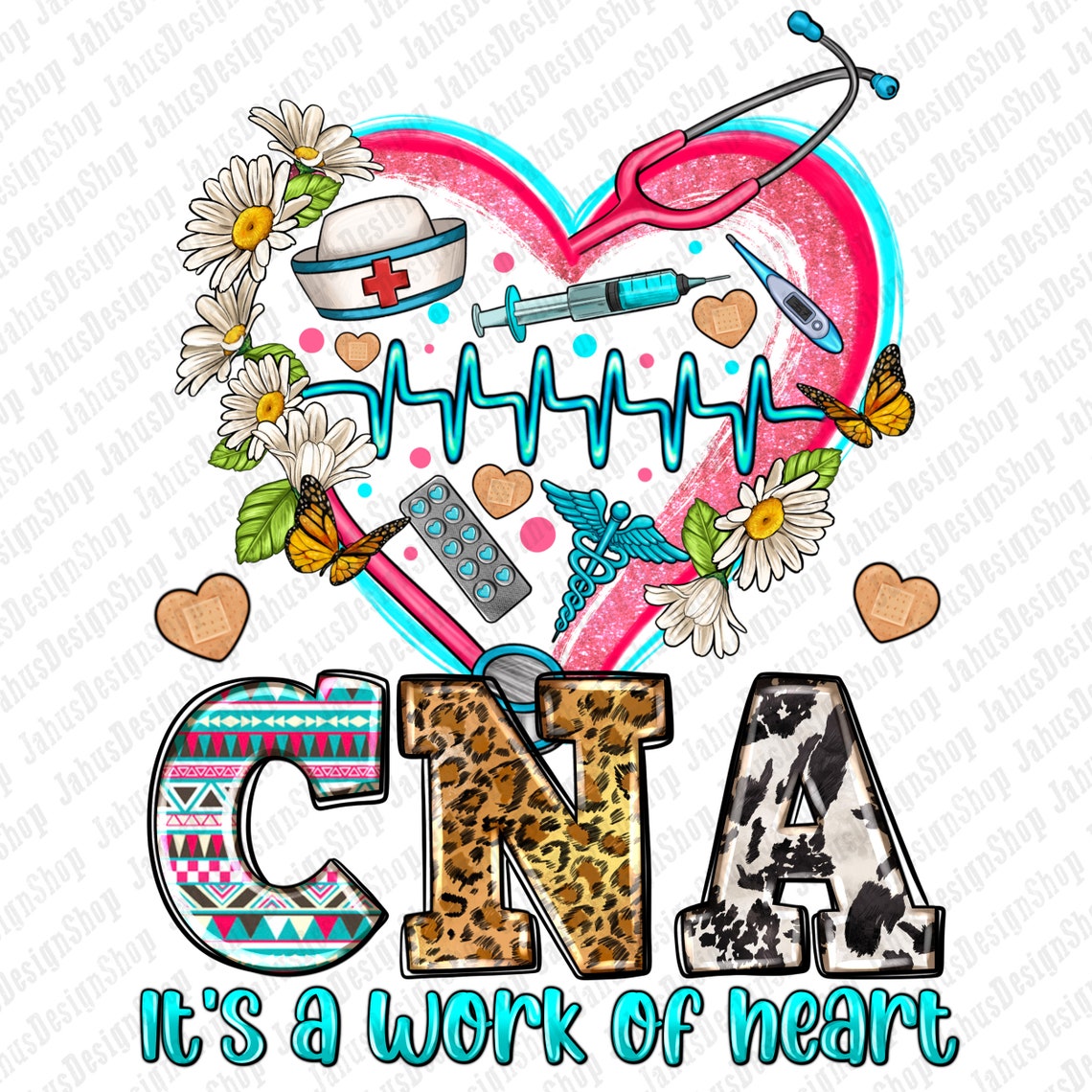 CNA It's a Work of Heart Png Sublimation Design Download, Western CNA ...