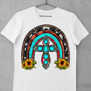 Rainbow Gemstone Cross Png Sublimation Design, Gemstone Png, Cross Png ...