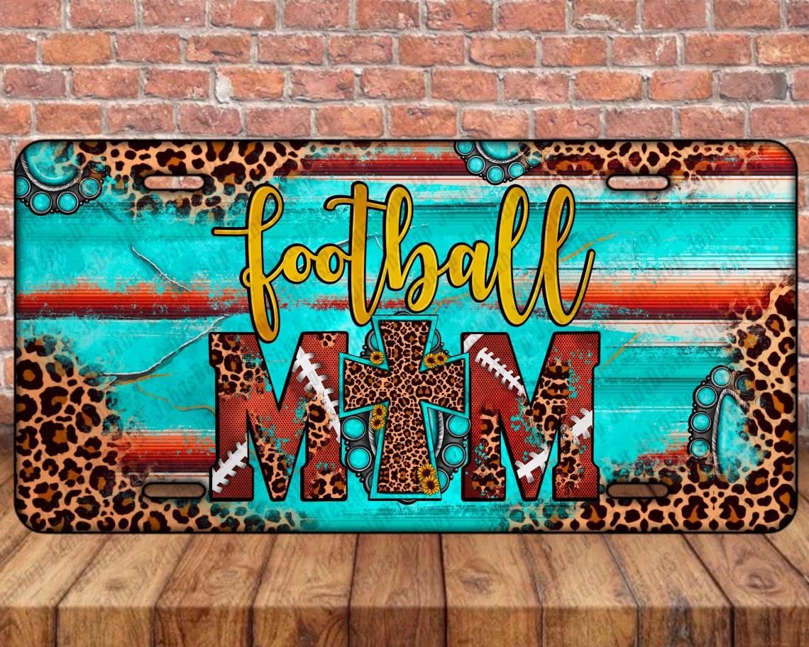 Football Mom License Plate PNG Sublimation Design Mom License - Etsy