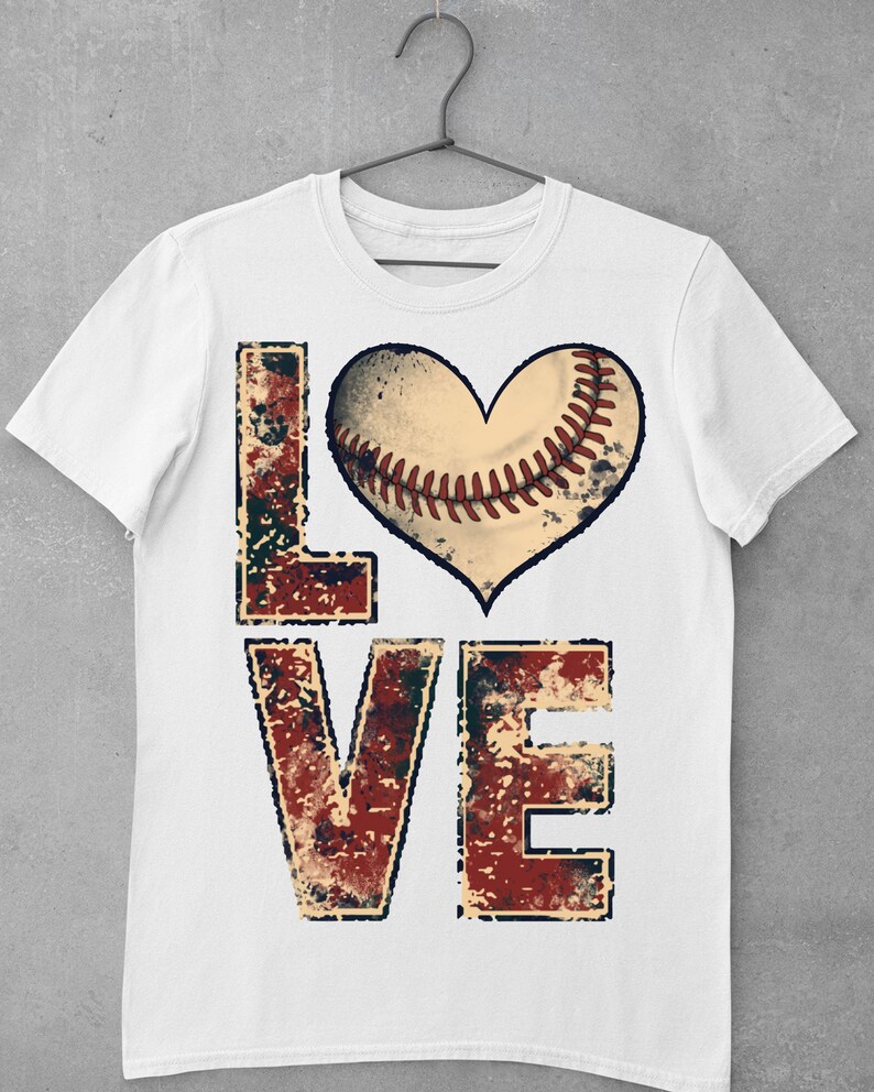 Baseball Love PNG Baseball Ball PNG Heart Png Retro | Etsy