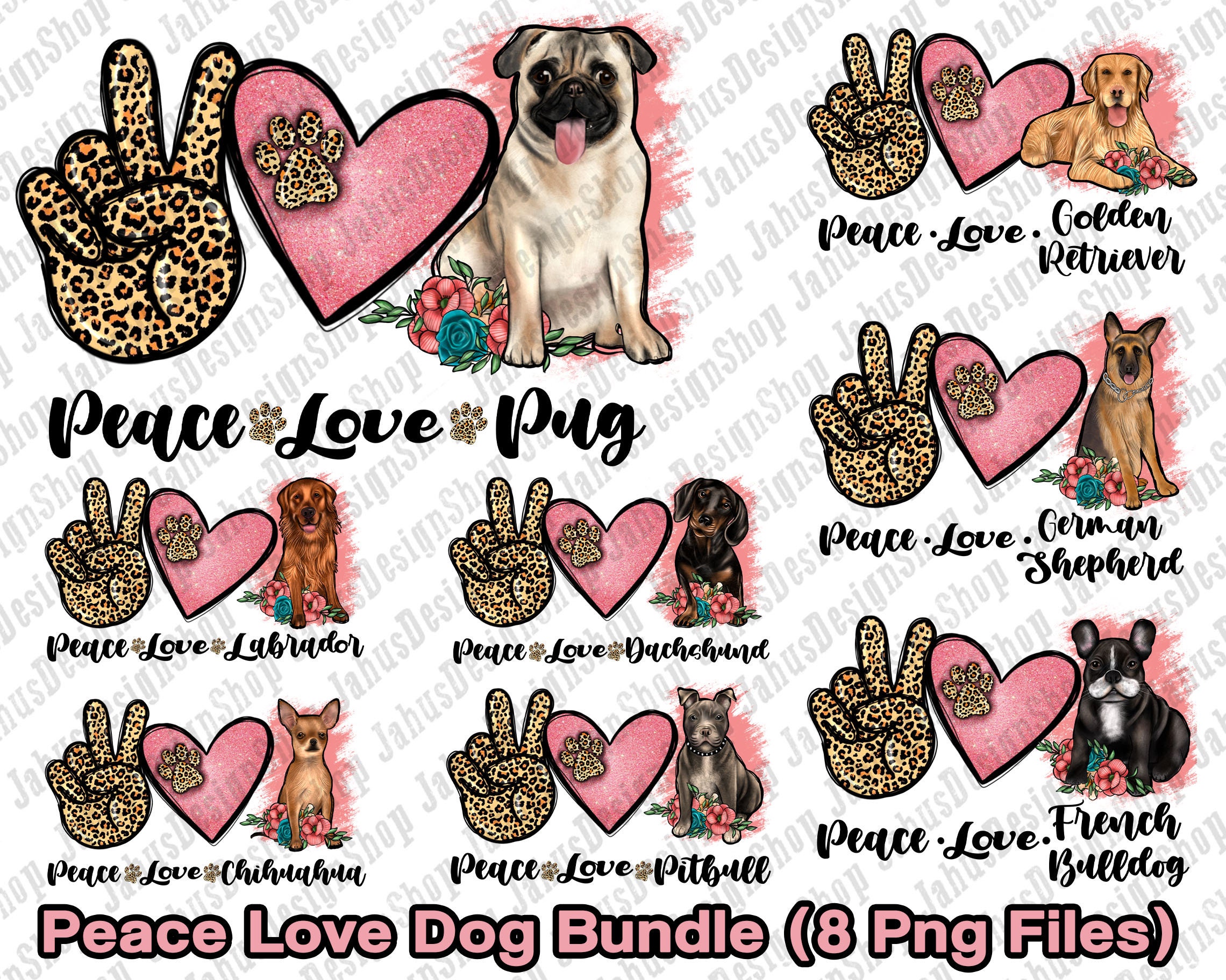 Peace Love Dogs Png Design Bundle Dog Png Peace Love Dog - Etsy