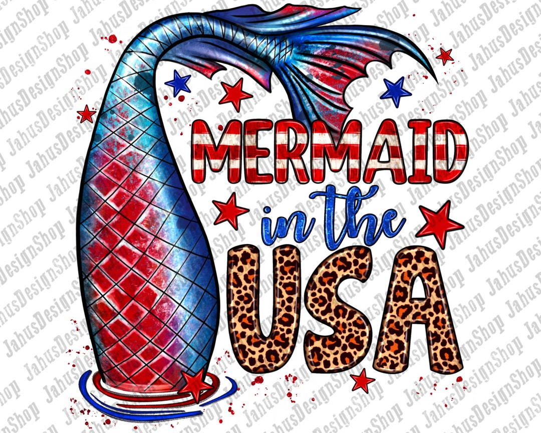 Western Mermaid in the Usa Png, 4th of July Png, Usa Mermaid Png ...