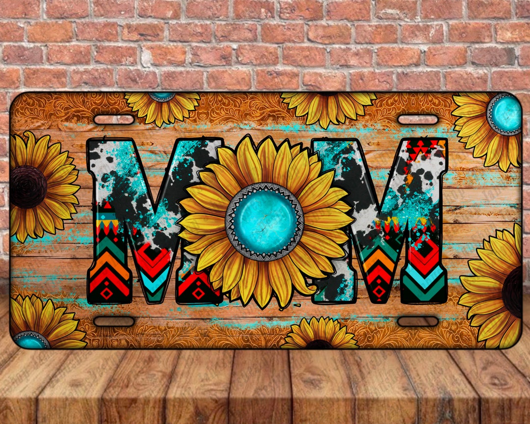Mom Sunflower License Plate PNG Sublimation Design, Mom License Plate ...