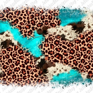 Cowhide Leopard Turquoise Background Png,western Cowhide Png,western ...