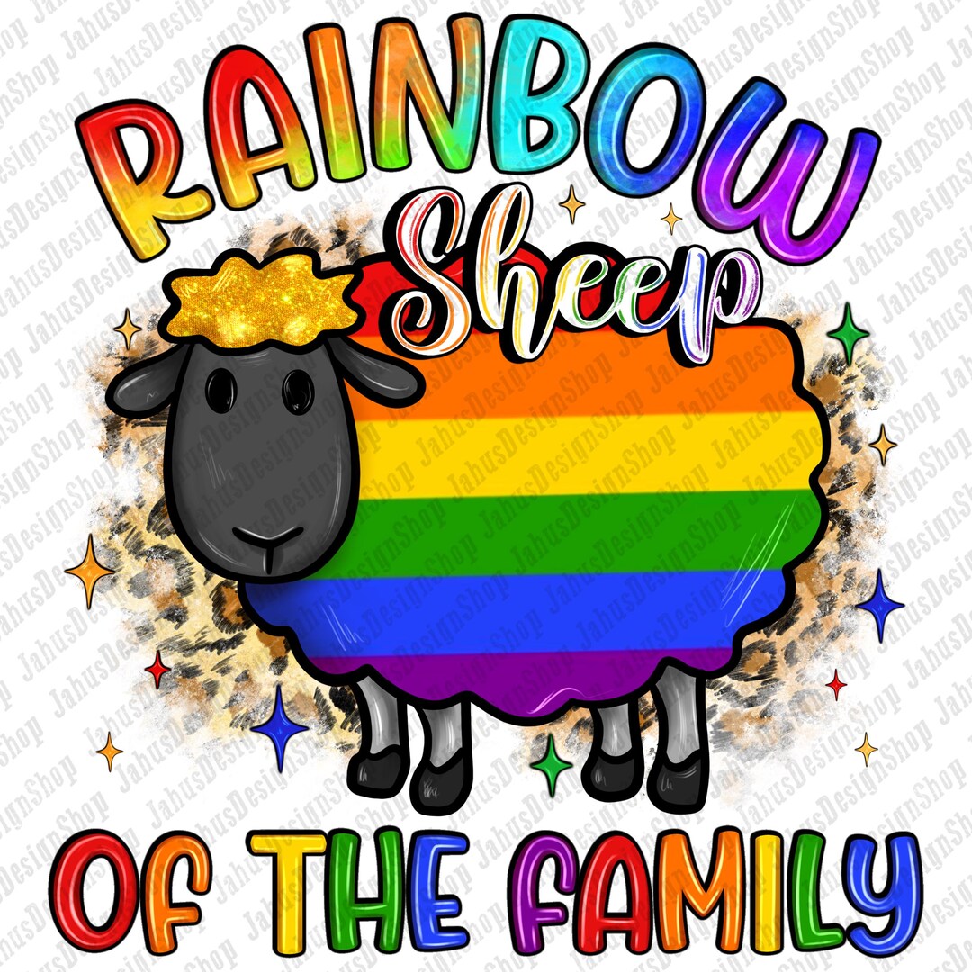 Rainbow Sheep of the Family Png Sublimation Design, Lgbtq Png, Pride ...