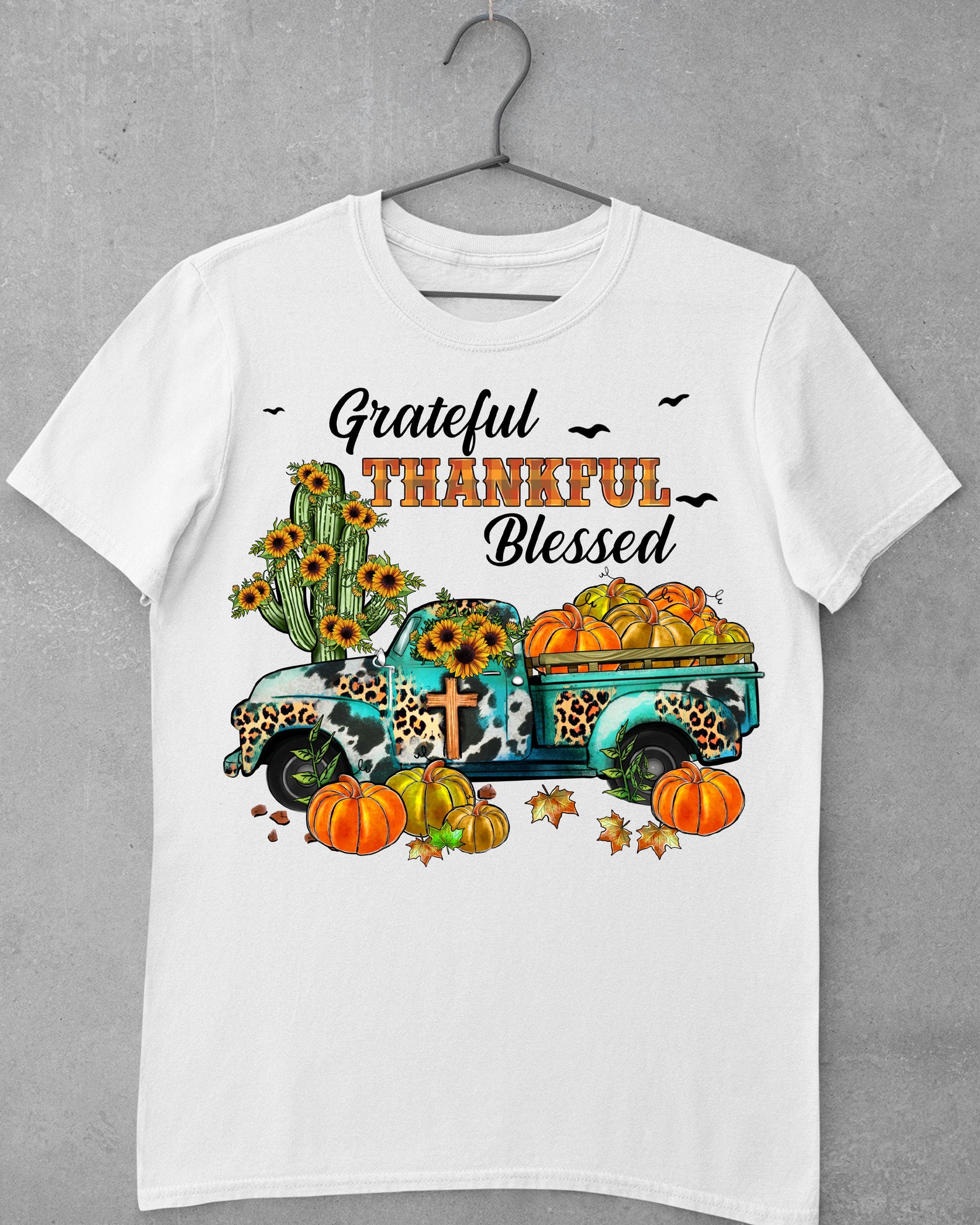 Grateful Thankful Blessed PNG, Thanksgiving Truck Png, Thankful PNG ...