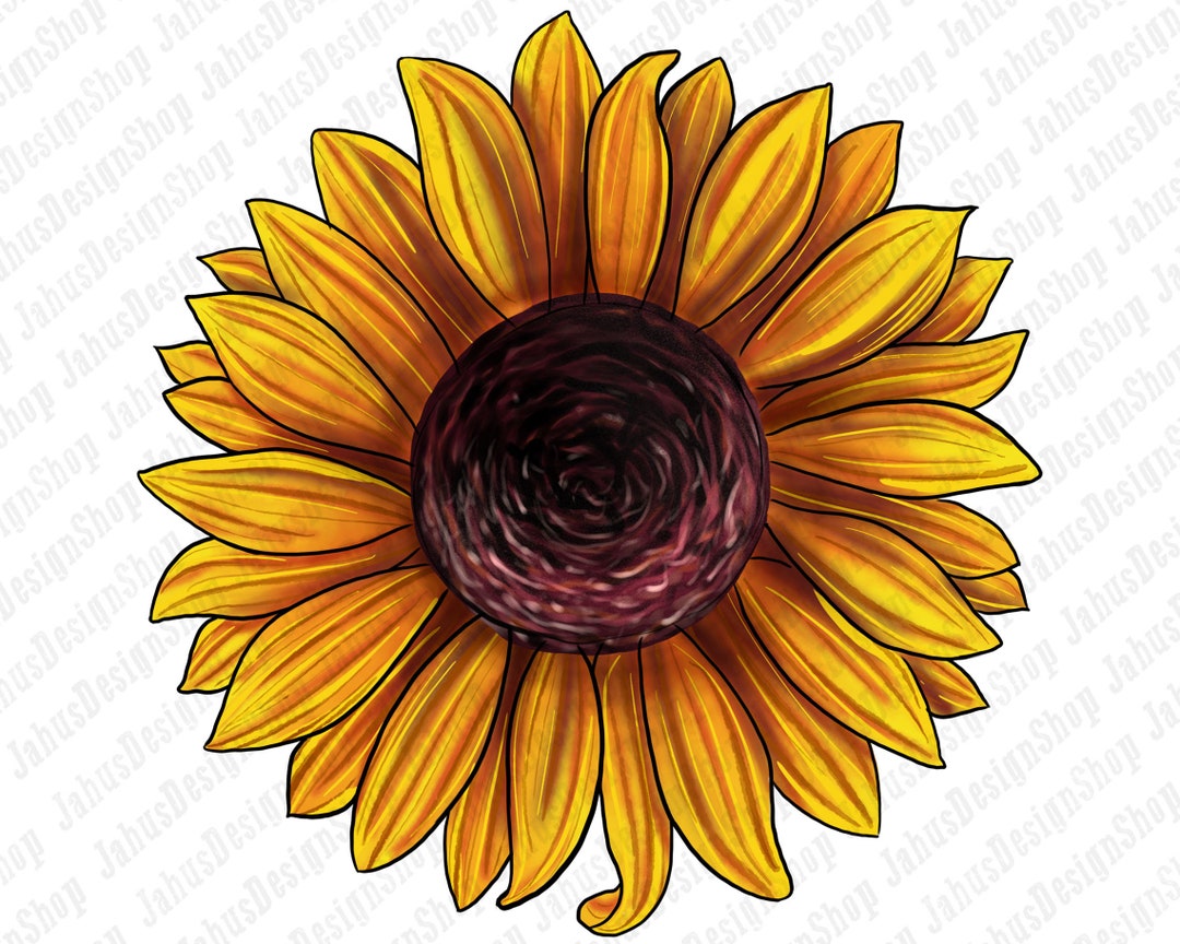 Sunflower Png Sublimation Design Download, Sunflower Png Design, Hand ...