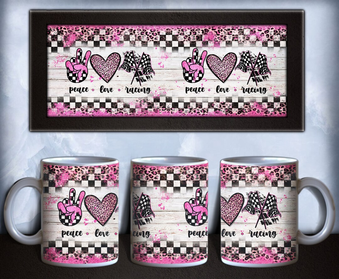 Peace Love Racing Mug Png Sublimation Design, Race Clipart, Race Mug ...